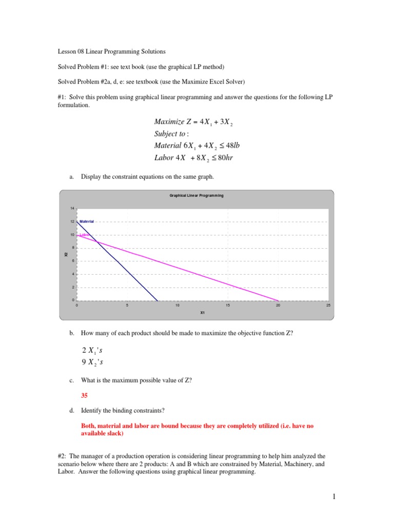 08 Solutions Pdf Pdf Linear Programming Labour Economics