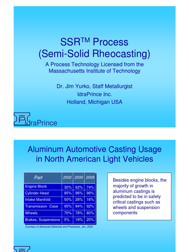 Semi Solid Rheocasting Download Free Pdf Casting Metalworking
