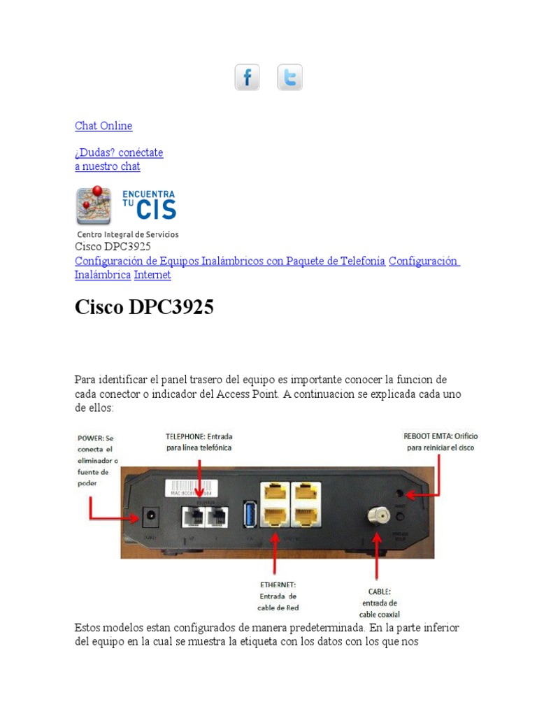 Configuracion Router Megacable Dpc3925 | PDF | Enrutador (Computación ...