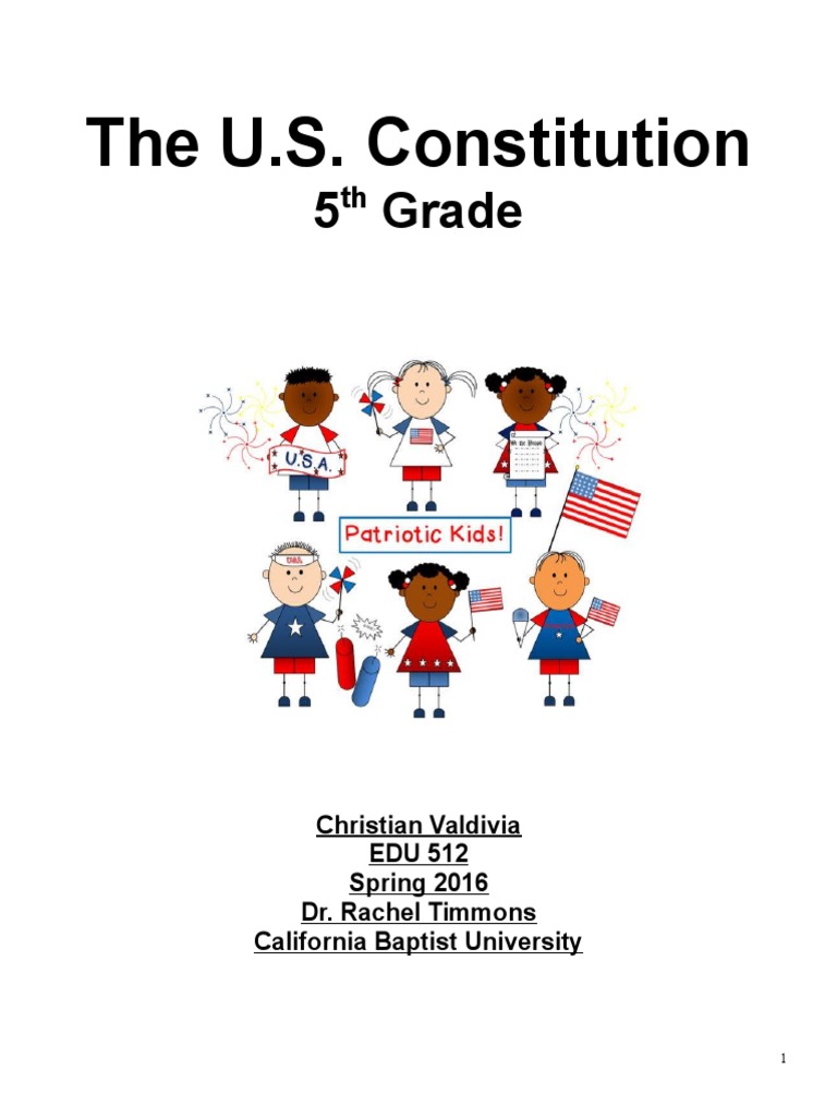 5th Grade U.S. Constitution Lesson Plan | PDF | Individualized ...