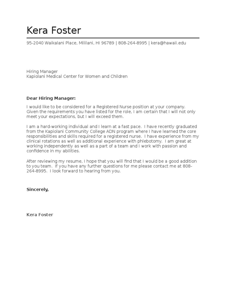 Eportfolio Cover Letter | PDF