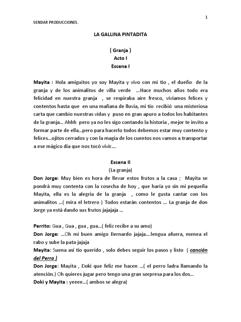 Guion de La Gallina | PDF | Pollo | Lobo gris