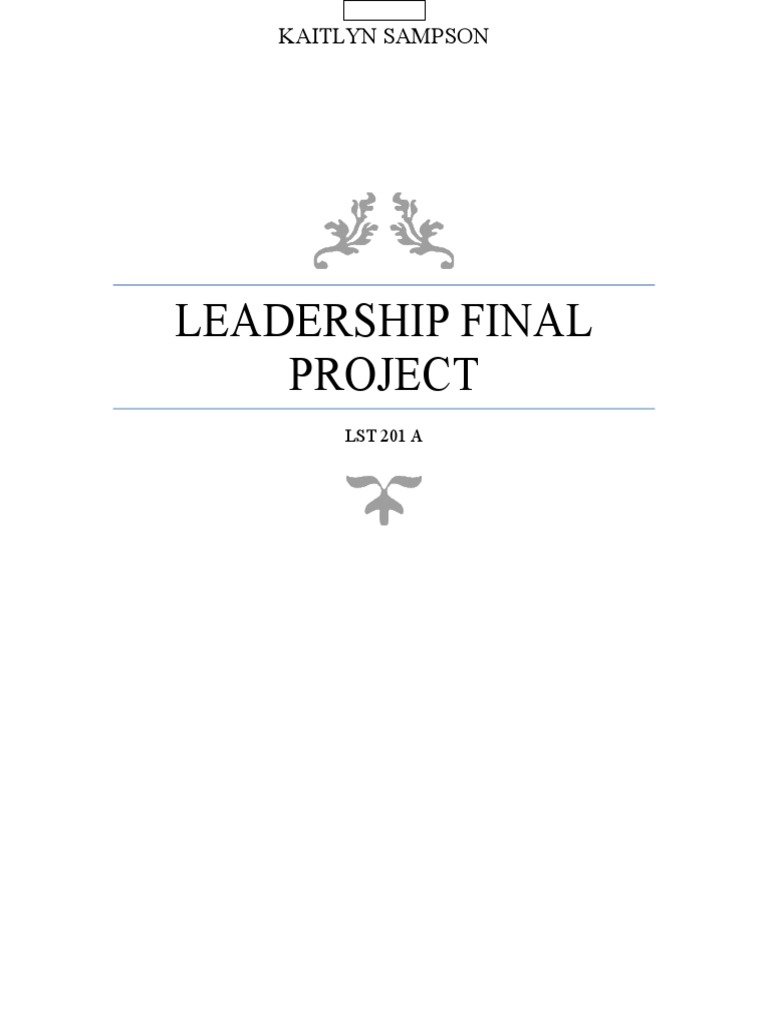 Leadership Final Project: Kaitlyn Sampson | PDF | Leadership | Oprah ...