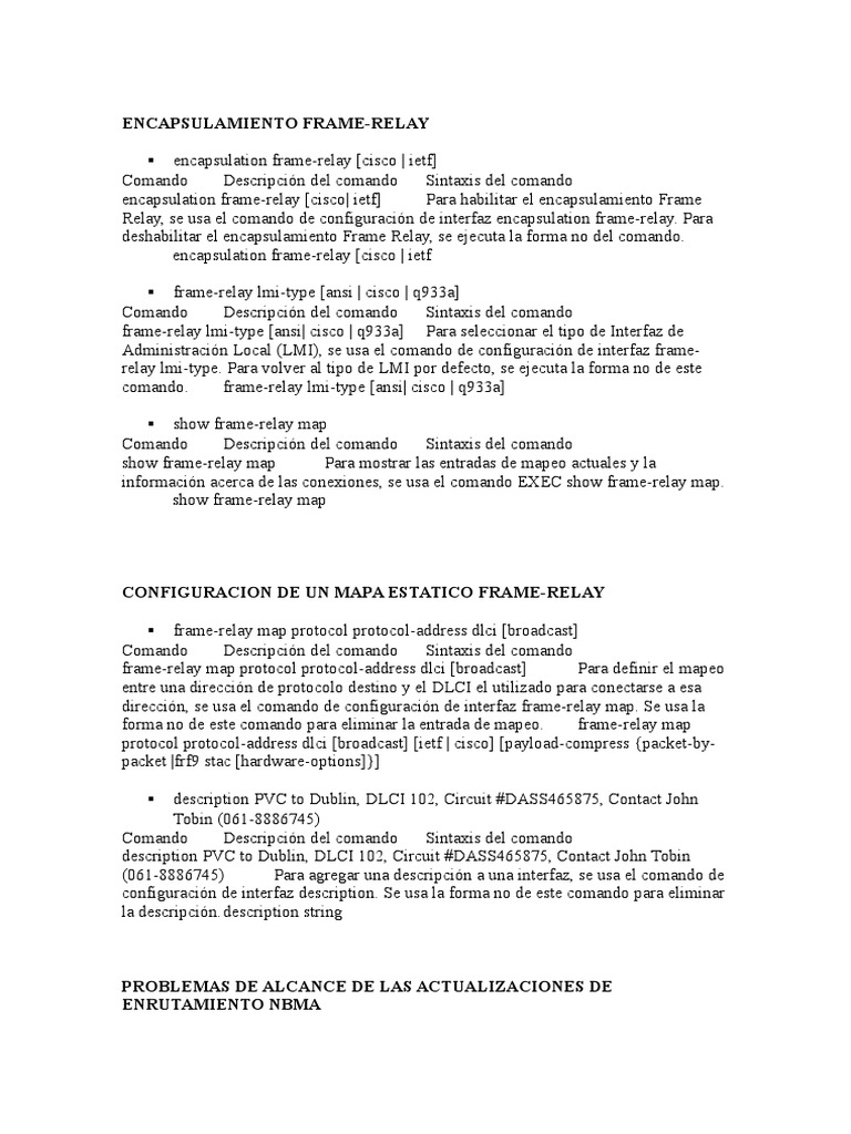 Encapsulamiento Frame Relay | PDF | Enrutador (Computación) | Protocolos de comunicaciones