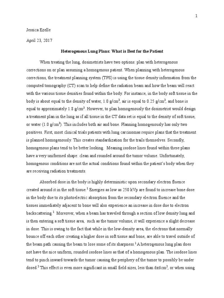 Treatment Planning Project Paper | PDF | Ct Scan | Absorbed Dose