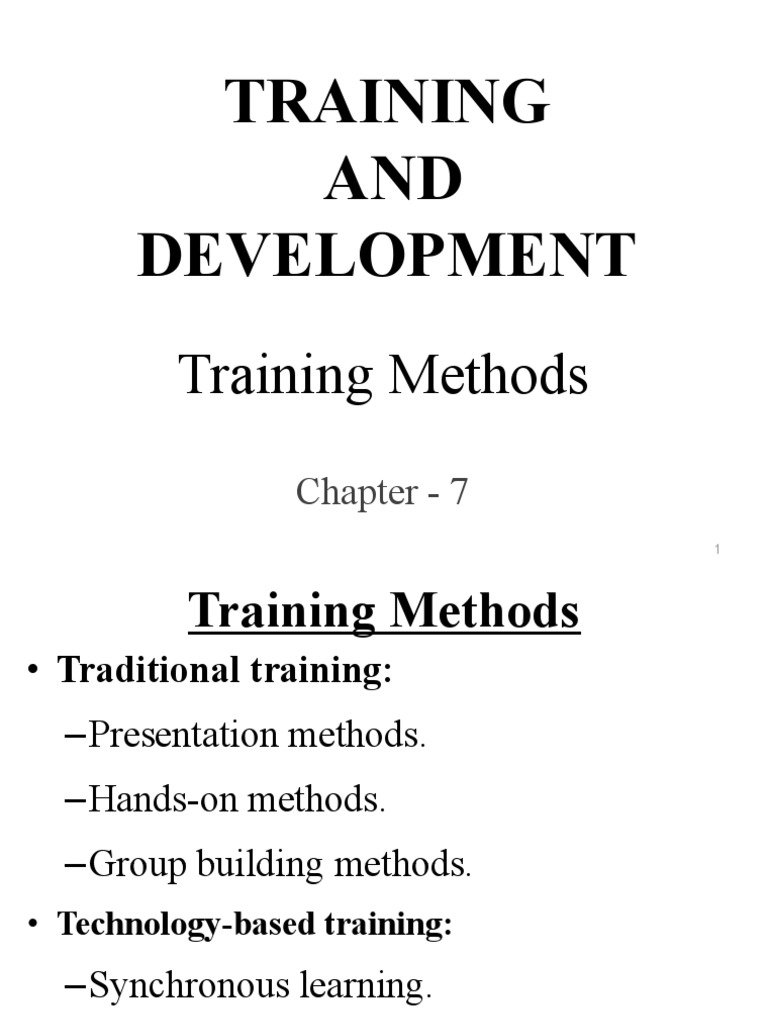 T&D Training Methods | PDF | Lecture | Simulation