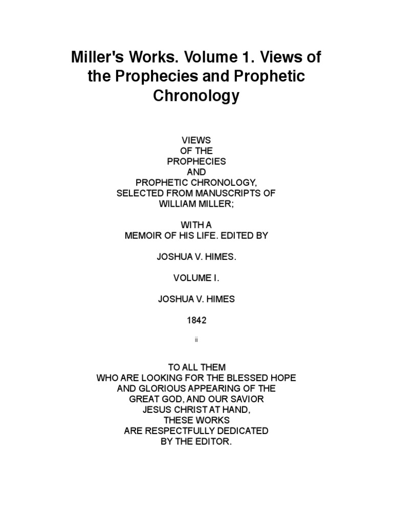 Miller - Millers Works Vol 1 | PDF