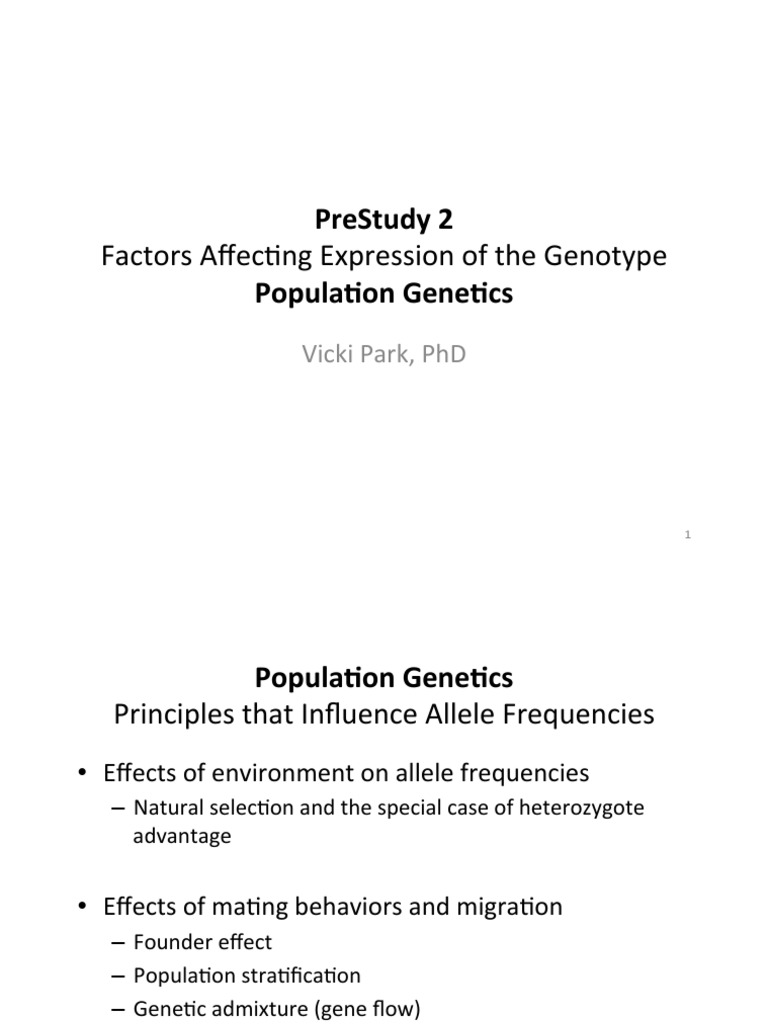 Population Genetics and Allele Frequencies | PDF | Allele | Zygosity
