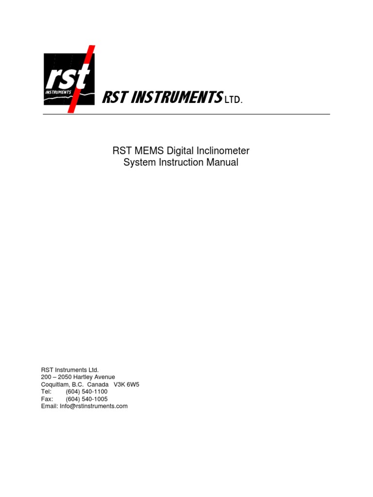 Digital Inclinometer Instruction Manual | PDF | File Format | Comma ...