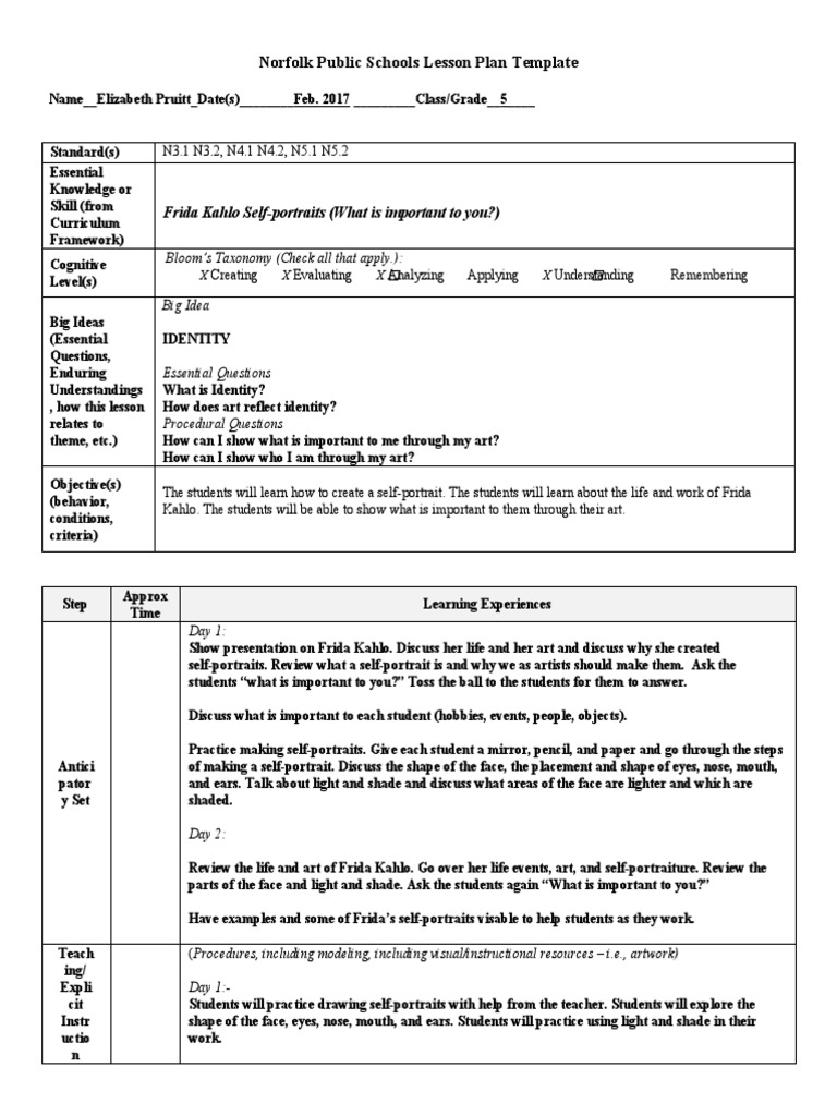 copy of lesson plan template 15-16 docx | Quality Of Life | Education ...