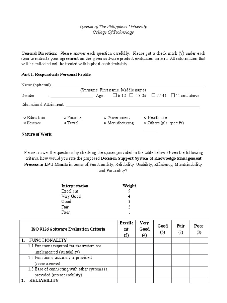 Thesis Capstone Evaluation Form 2017 Reliability Engineering Usability