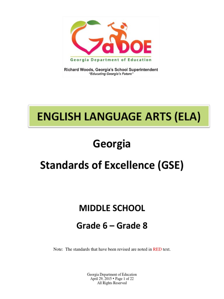 Ela Standards Grades 6 8 | PDF | Reading Comprehension | English Language