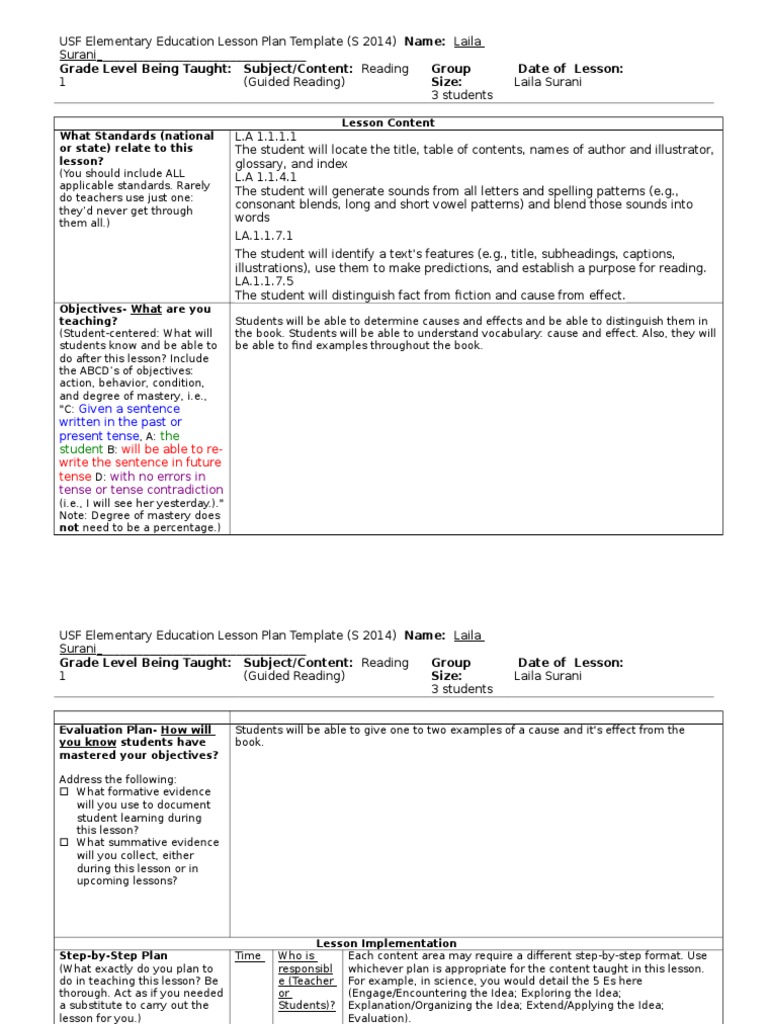 My First Guided Lesson Plan | PDF | Lesson Plan | Applied Psychology