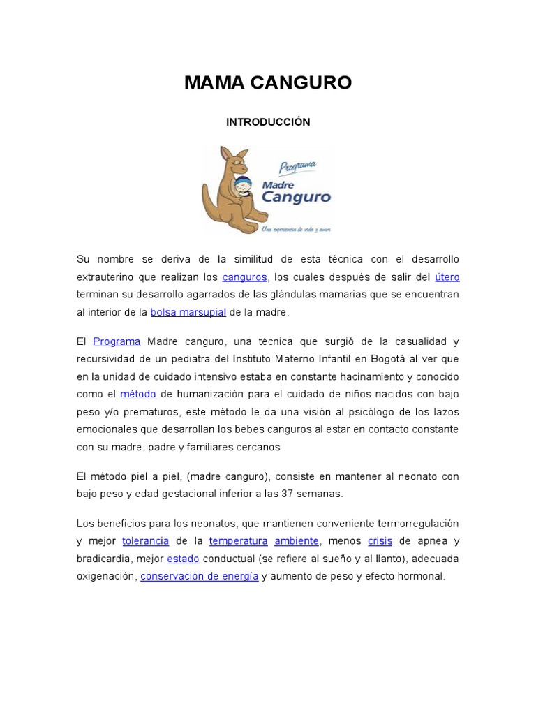 Mama Canguro. | PDF | Infantes | Ciencias de la Salud