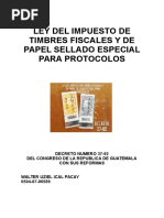 Ley Del Impuesto de Timbres Fiscales y de Papel Sellado Especial para Protocolos | PDF ...