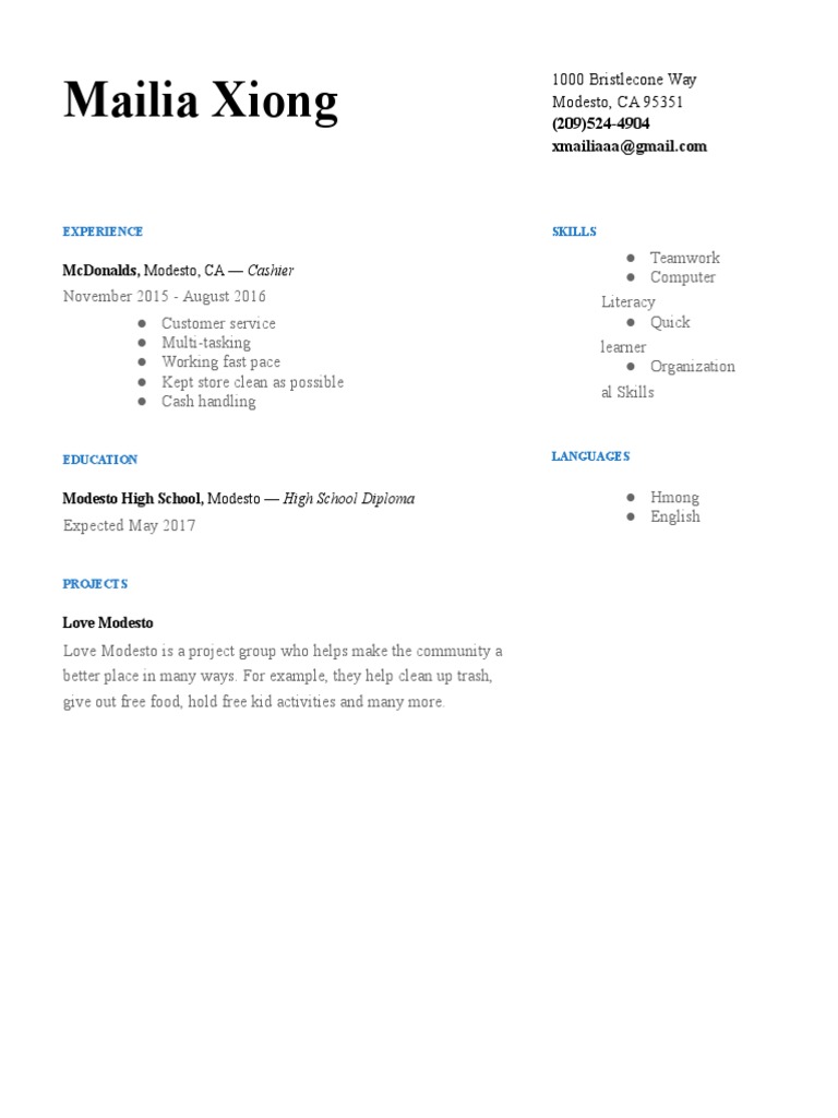 Entry-Level Job Seeker Profile | PDF