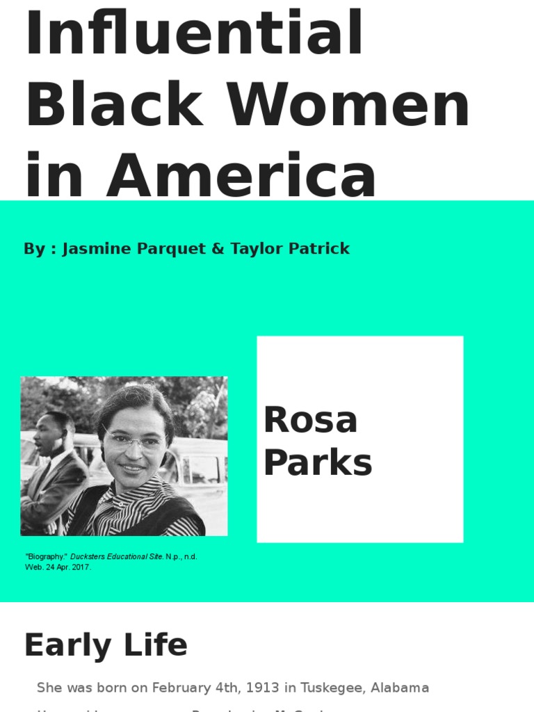 Influential Black Women in History | PDF | Rosa Parks | Hidden Figures