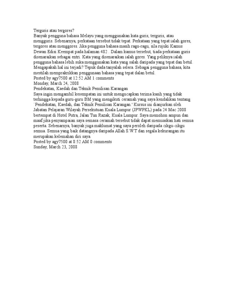 CIRI 15 - Terguris Atau Tergores | PDF