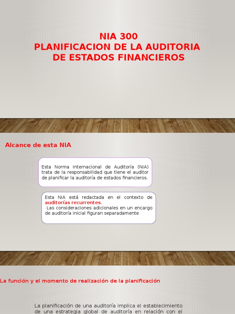 Nia 300 | PDF | Contralor | Planificación