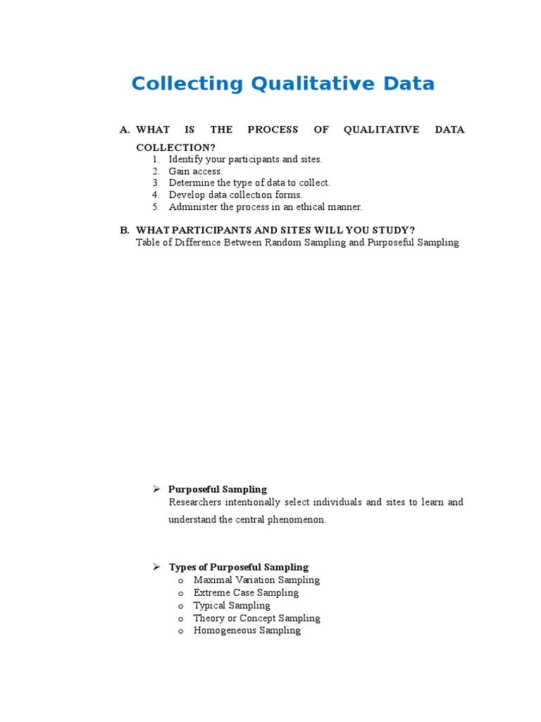 Collecting Qualitative Data | PDF | Sampling (Statistics) | Qualitative ...