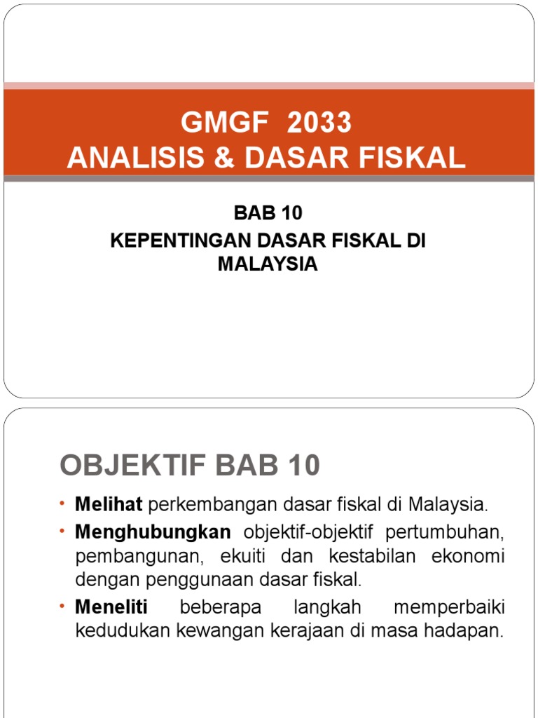 Dasar Fiskal Malaysia: Pertumbuhan dan Stabilitas | PDF | Pengelolaan ...