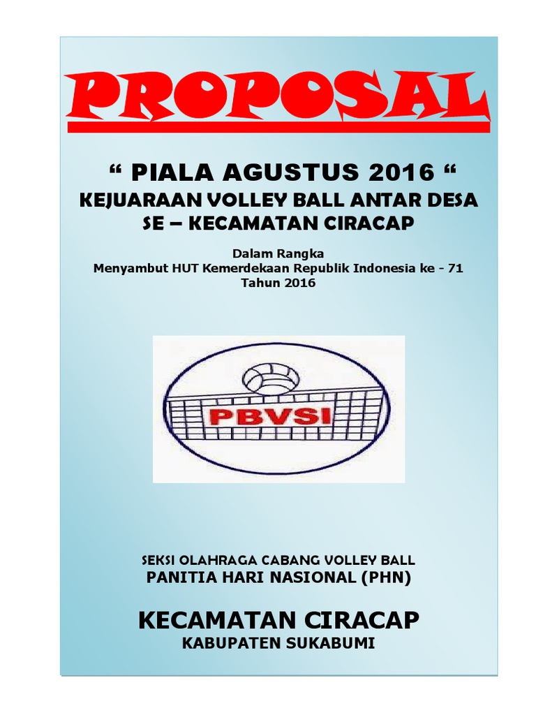 Proposal Kejuaraan Voli Piala Agustus 2016 | PDF