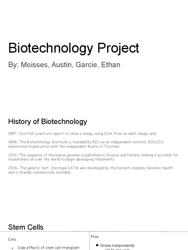 Biotechnology Project | PDF | Cloning | Genetics