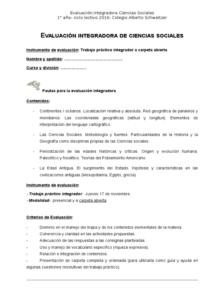 Eval Integradora de 1ro. | PDF | Ecuador | Mapa