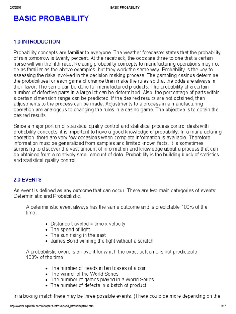 Basic Probability PDF | PDF | Poisson Distribution | Teaching Mathematics