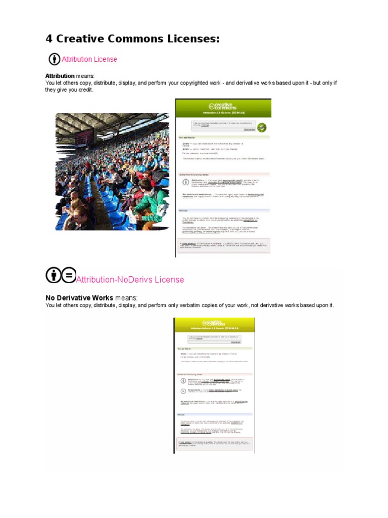 4 Creative Commons Licenses | PDF