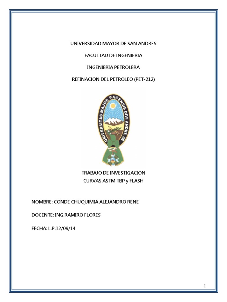 Curvas Astm TBP Flash | PDF | Destilación | Petróleo