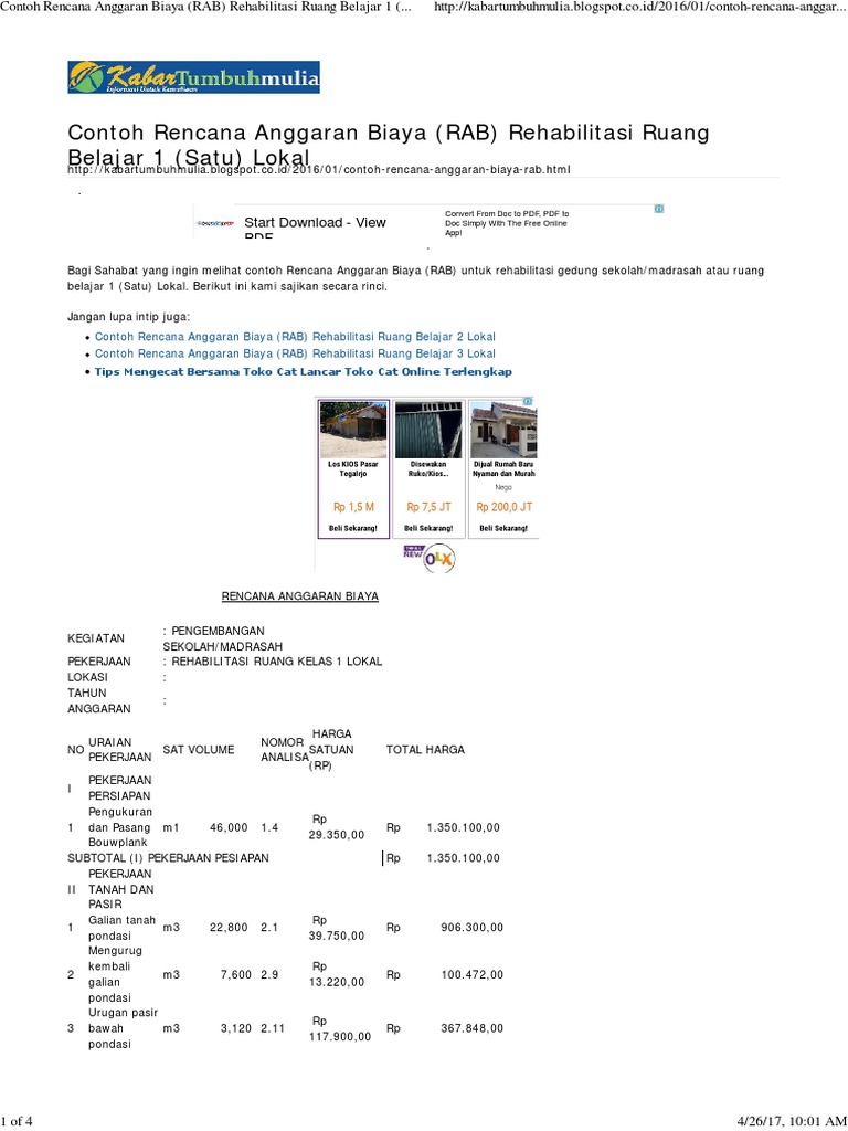 Rab Ruang Kelas Baru | PDF
