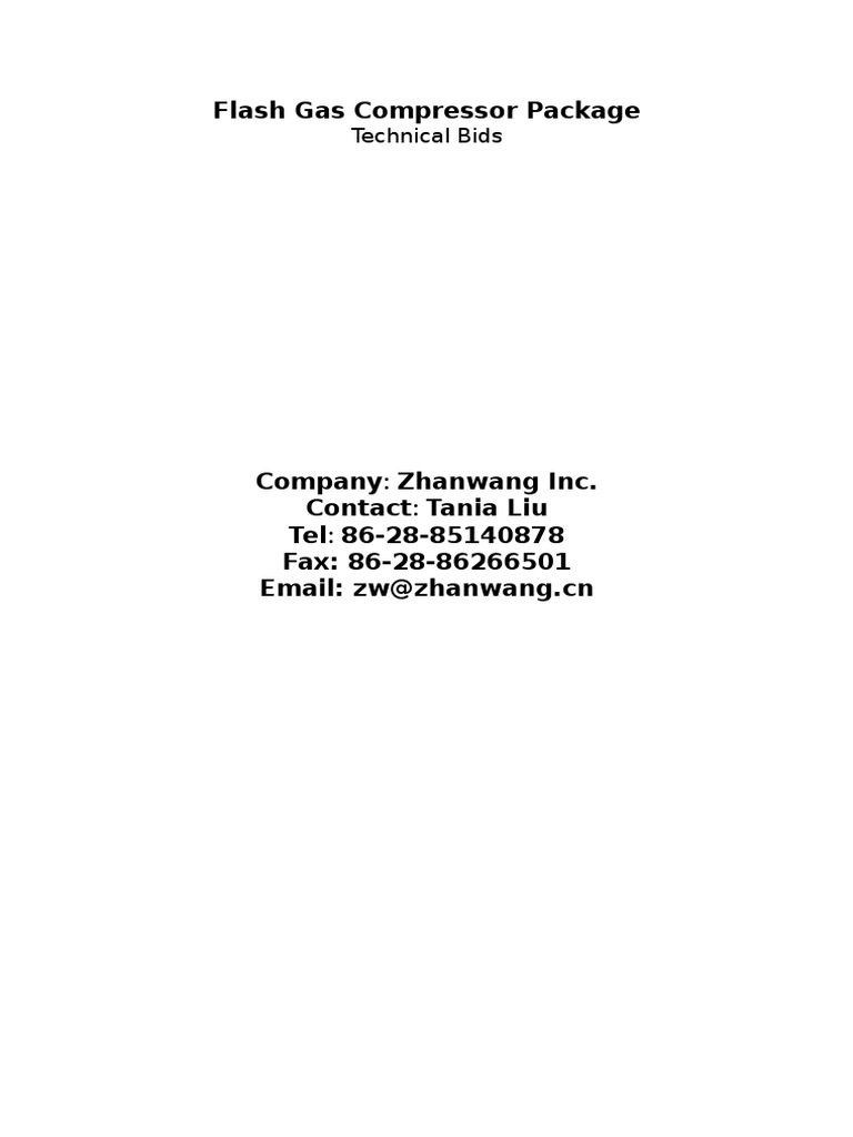 Flash Gas Compressor Package-Technical | PDF | Gas Compressor ...