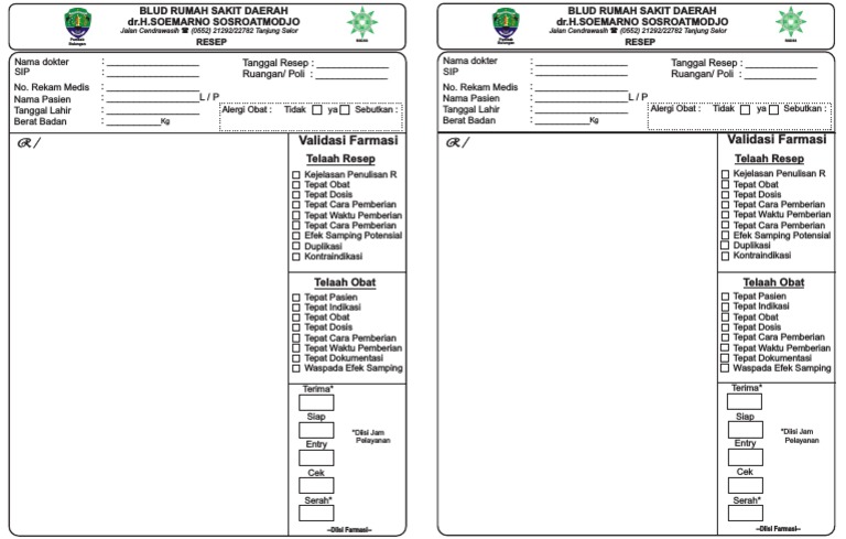 Contoh Resep Sesuai Standar Akreditasi | PDF
