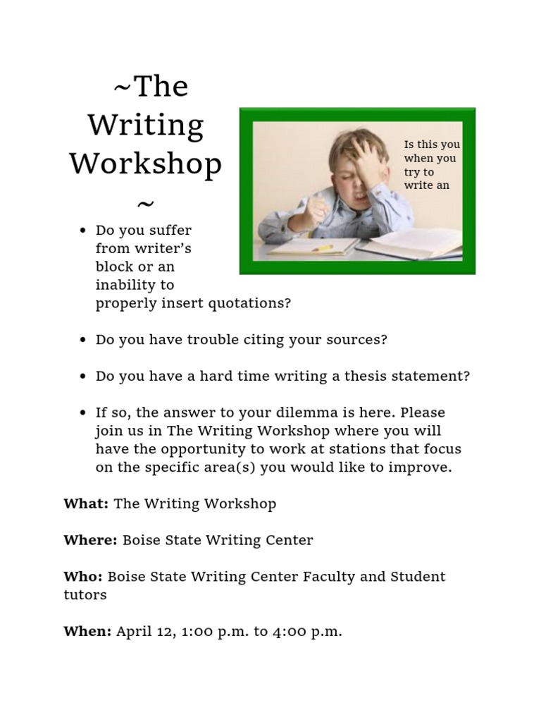 The Writing Workshop | PDF | Tutor