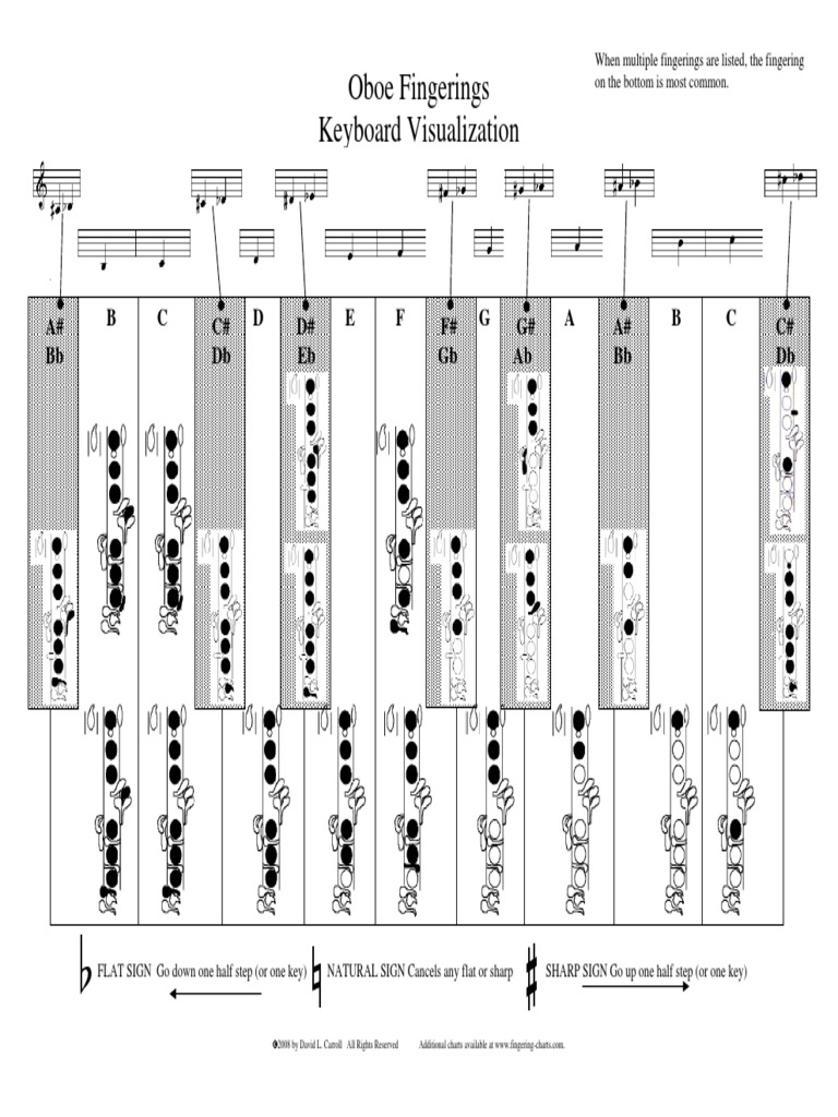 Oboe Fingerings Keyboard Visualization | PDF