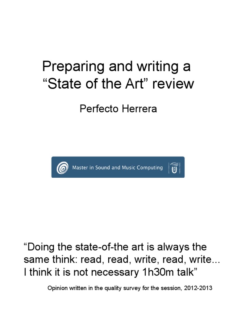 Writing a State of the Art Review | PDF | Thesis | Hypothesis