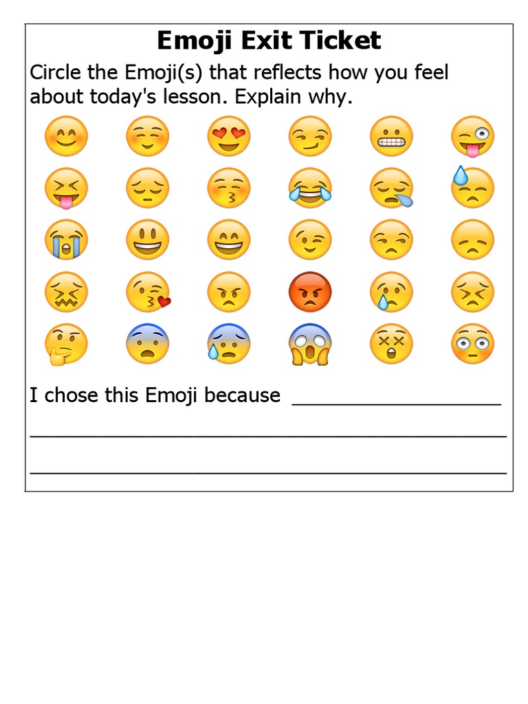 Emoji Exit Ticket | PDF | Career & Growth | Teaching Methods & Materials
