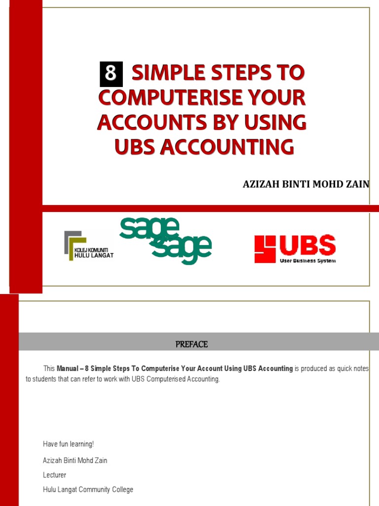 Manual 8 Simple Steps Using Ubs Accounting | PDF | Debits And Credits ...