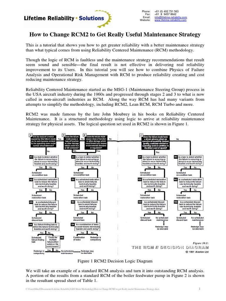 How To Change RCM2 To Get Really Useful Maintenance Strategy | PDF ...