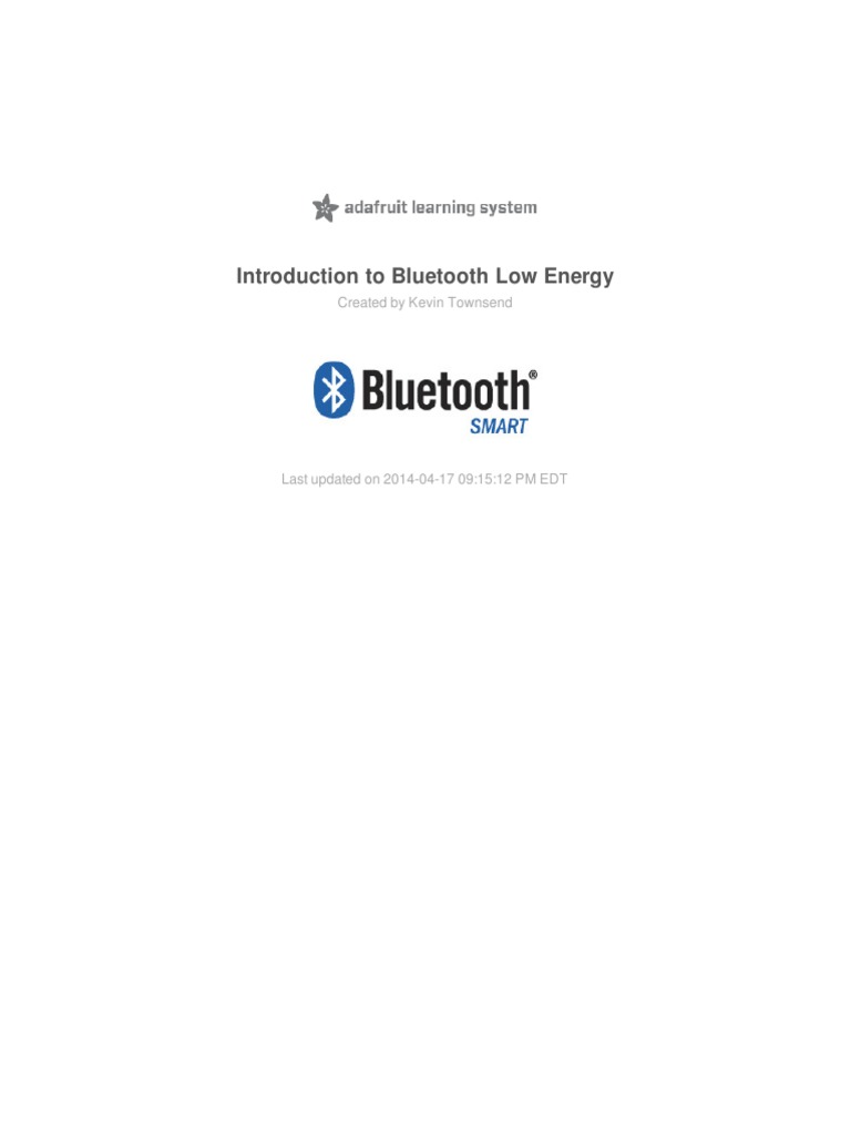 Introduction To Bluetooth Low Energy | PDF | Bluetooth | Computer ...