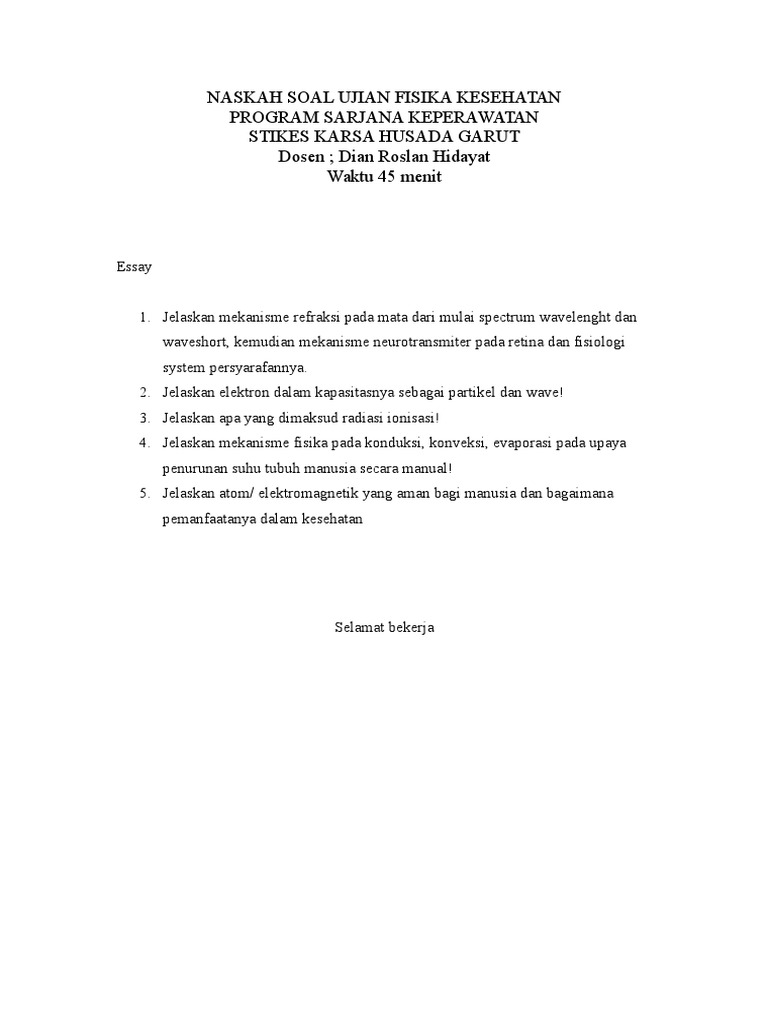 Naskah Soal Ujian | PDF