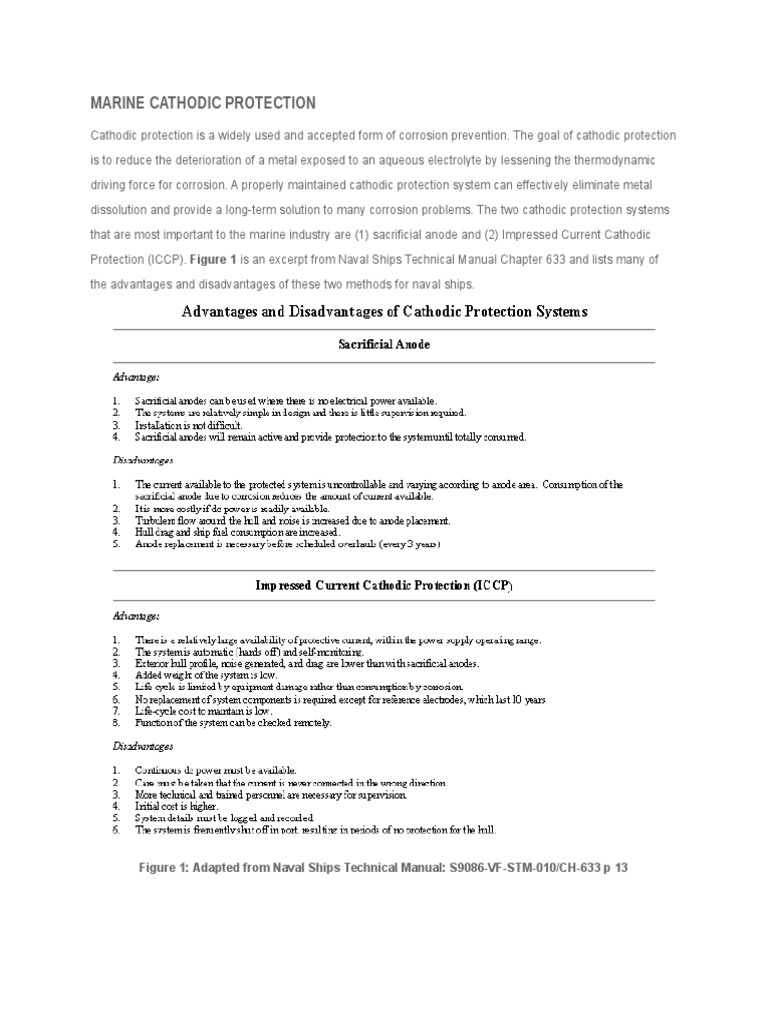 Marine Cathodic Protection Systems Overview | PDF | Anode | Corrosion