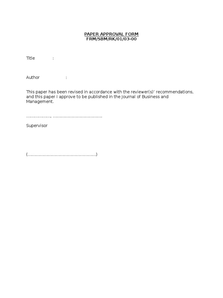 Form Approval Revision | PDF