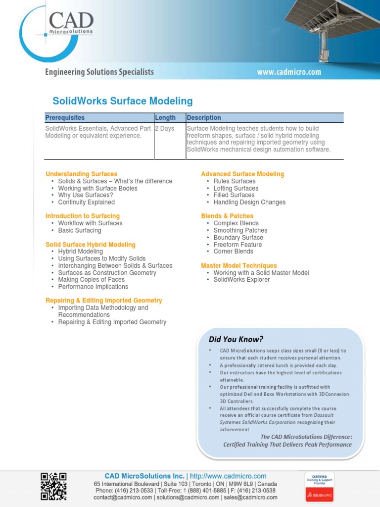 SolidWorks Surface Modeling | PDF | Scientific Modeling | Computing