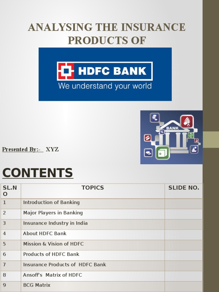 HDFC Bank Insurance Products Analysis | PDF | Insurance | Banks