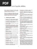 Comprehensive Supernatural Powers List | PDF | Mimicry | Extrasensory ...