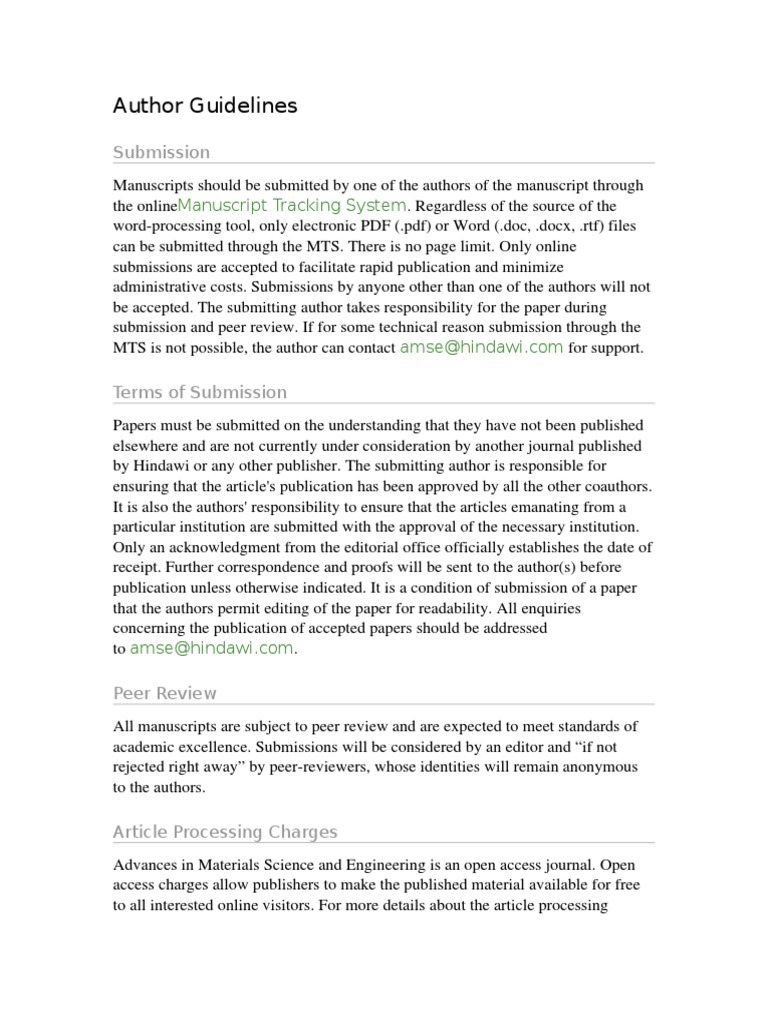 Author Guidelines | PDF | Citation | Open Access