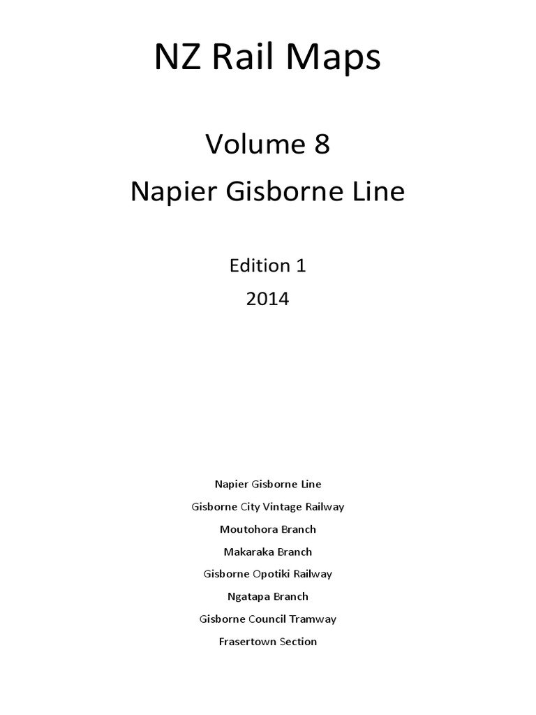 NZ Rail Maps - Napier-Gisborne Line | PDF