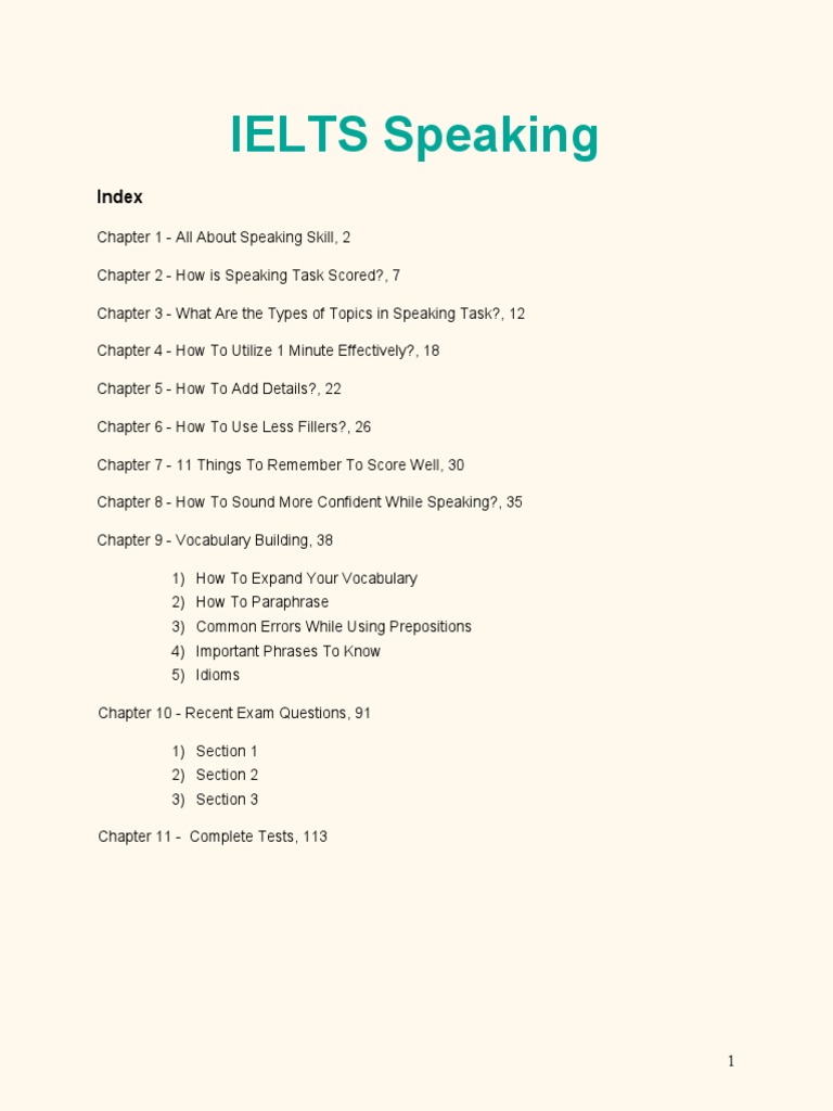IELTS Speaking Book | PDF